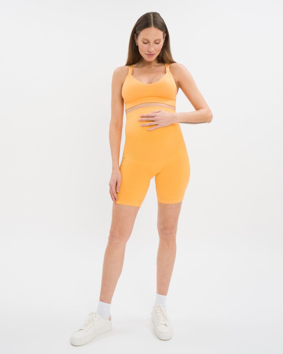 Mila Maternity Biker Set - Mandarin Orange – OCEANSAPART